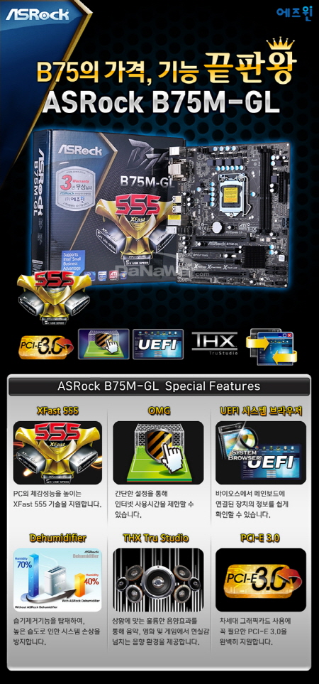 에즈윈, SSD 탑재가 가능한 B75 칩셋 메인보드 'ASRock B75M-GL' 출시 | 케이벤치 뉴스 전체, 보도자료