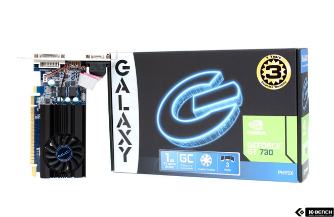 보급형 PC에 적정한 그래픽 성능 부가, 갤럭시 지포스 GT 730 GC D5 1GB LP | 케이벤치 리뷰
