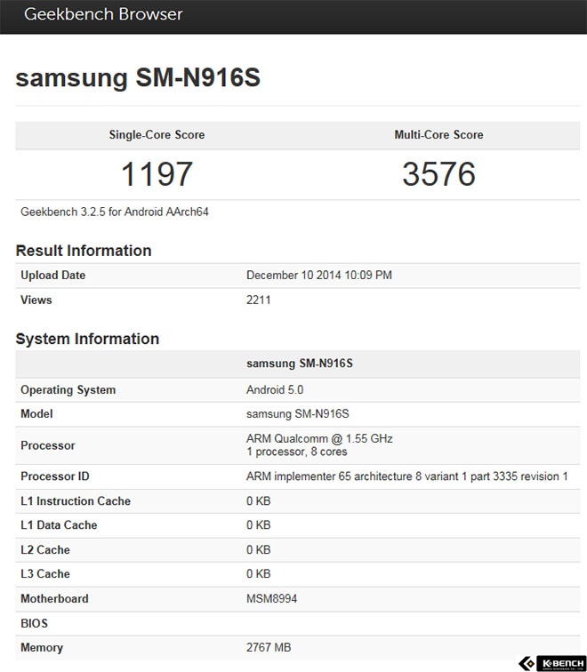 '스냅드래곤 810' 들어간 갤럭시 노트4, 국내 출시 모델명 떴다 | 케이벤치 주요뉴스