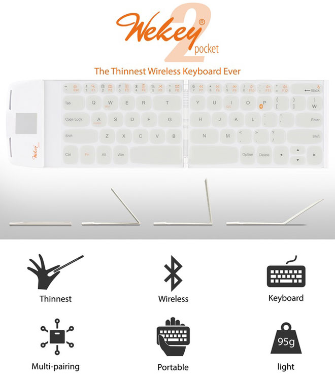 세계에서 가장 얇은 블루투스 키보드 'Wekey Pocket 2' 킥스타터서 화제 | 케이벤치 주요뉴스