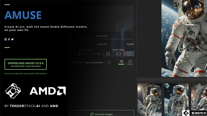 나도 있다! AMD 생성형 AI 툴 'Amuse 2.0' 베타 무료 공개 | 케이벤치 주요뉴스