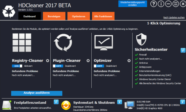 HDCleaner v2.026 64비트(윈도우 청소/최적화) | 케이벤치 다운로드