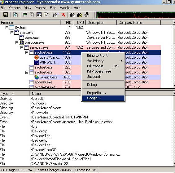 마이크로소프트 Process Explorer v17.02 (프로세스 정보제공) | 케이벤치 다운로드